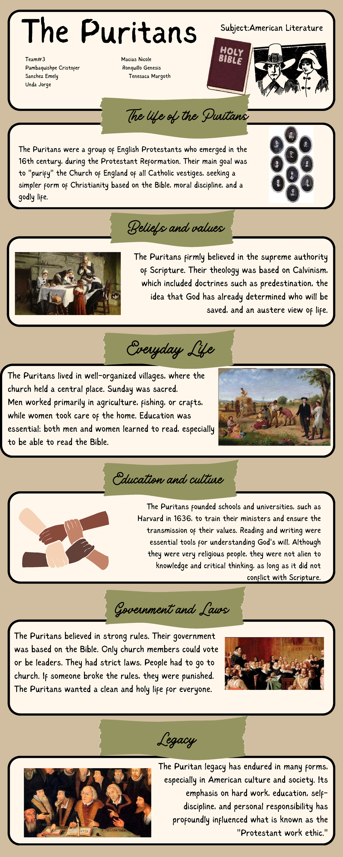 American Literature: The Puritans' Beliefs and Legacy (Group #3) - Studocu