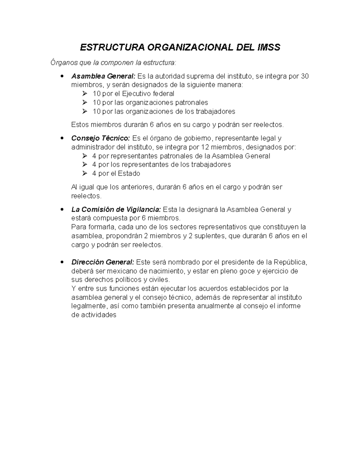 Estructura Organizacional del IMSS y CONSAR: Detalles y Funciones - Studocu