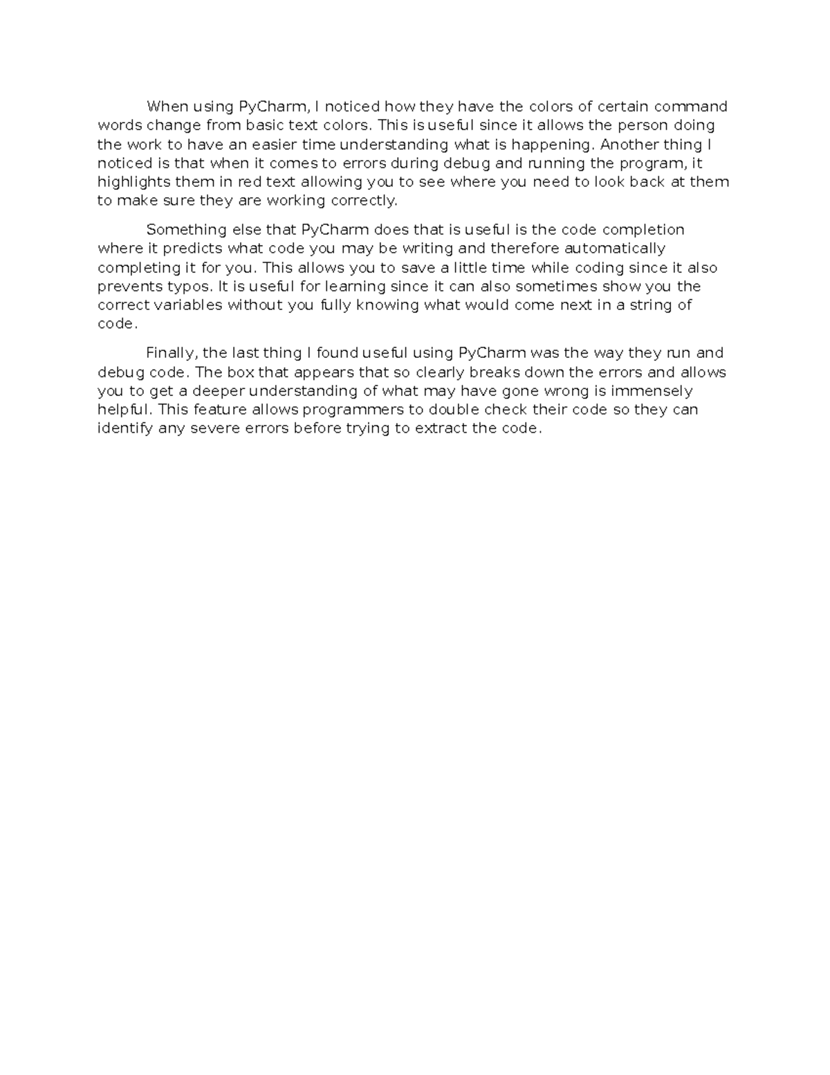 IT140 Module 2 Assignment - When using PyCharm, I noticed how they have ...