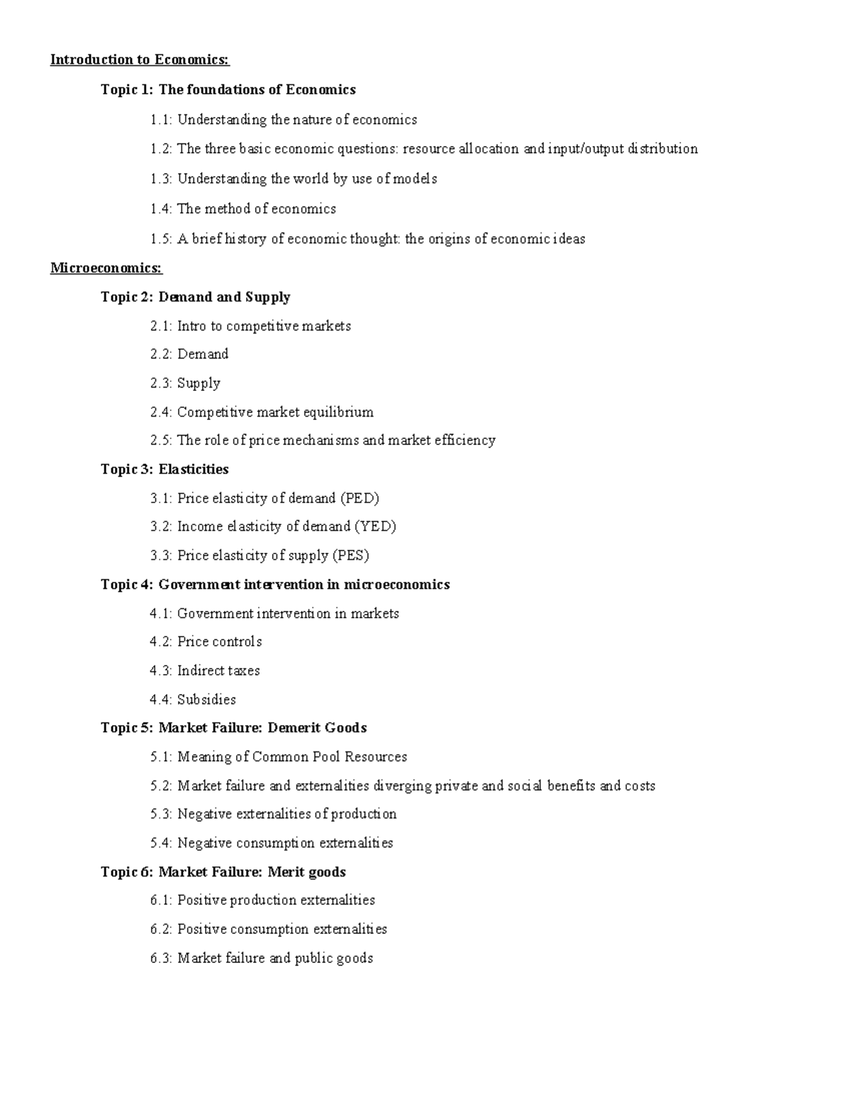 Microeconomics Notes: Foundations, Demand, Supply & Market Failures ...