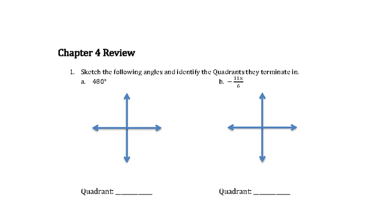 Chapter 4 Review - Trigonometric Functions and Applications - Studocu