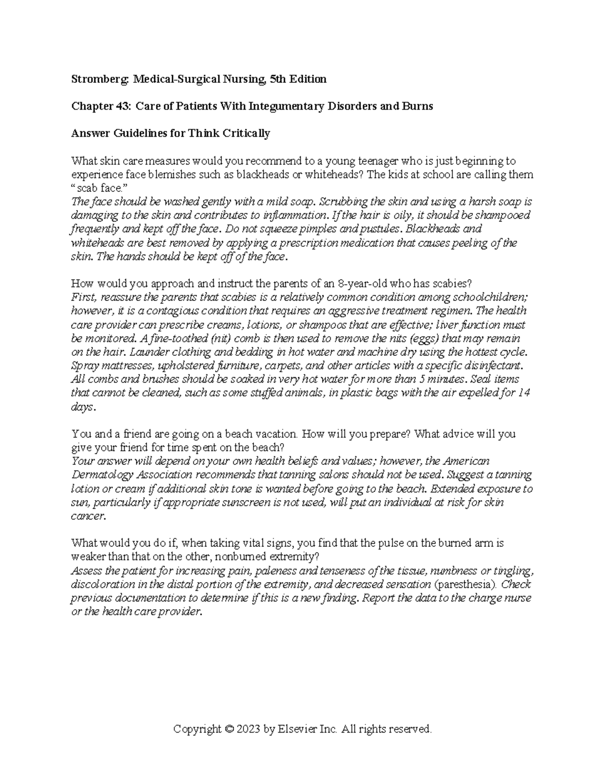 Chapter 043: Integumentary Disorders & Burns in Medical-Surgical ...