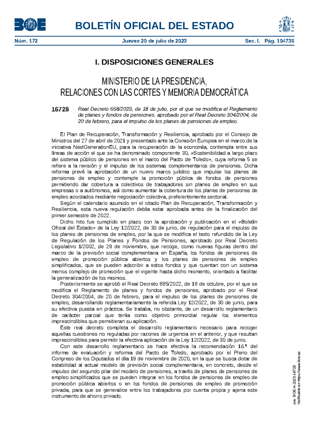 BOE A 2023 16728 - aapp - I. DISPOSICIONES GENERALES MINISTERIO DE LA ...
