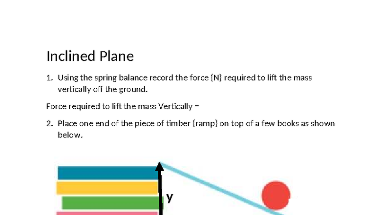 Simple Machines Practicum Task - Inclined Plane & Lever Investigations ...
