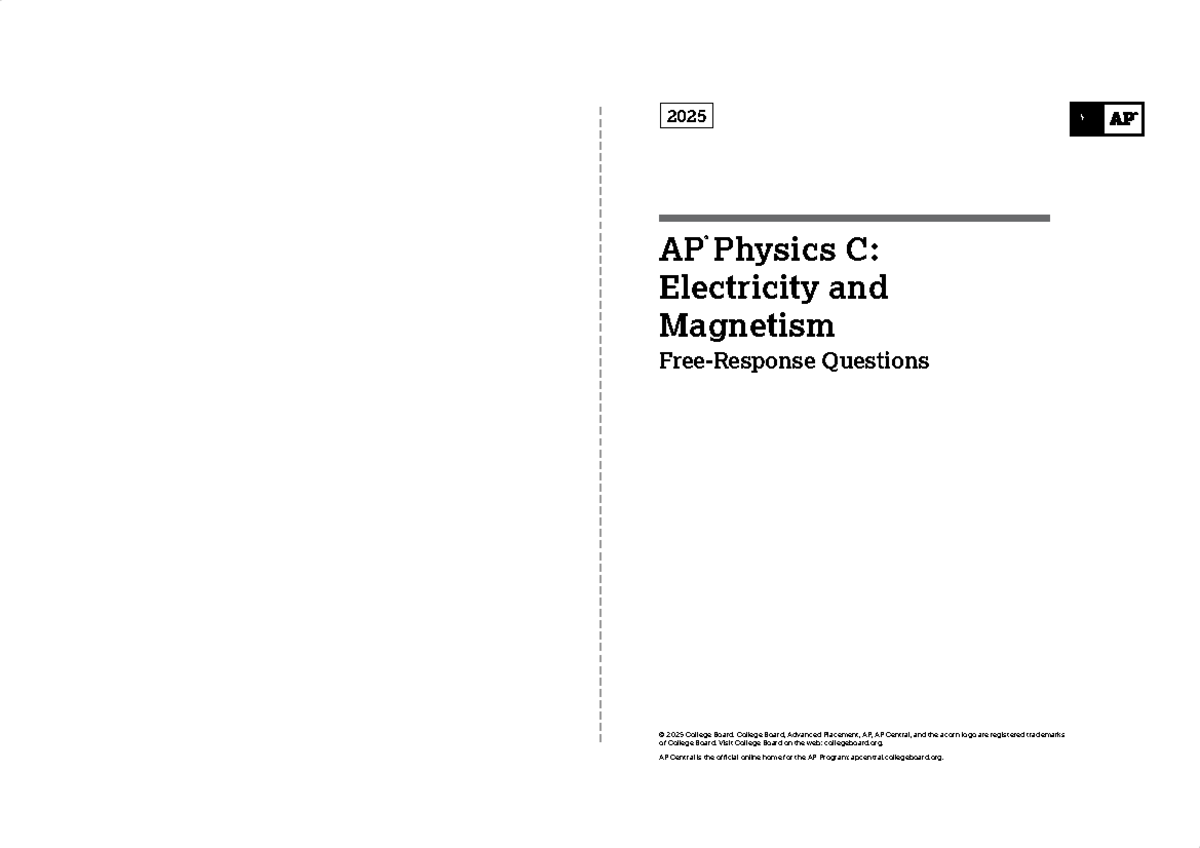 2025 AP Physics C: Electricity & Magnetism Practice Test Questions ...