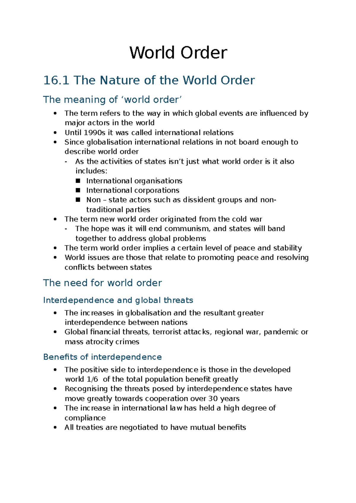 World Order 16.1: Understanding Global Dynamics and Interdependence ...