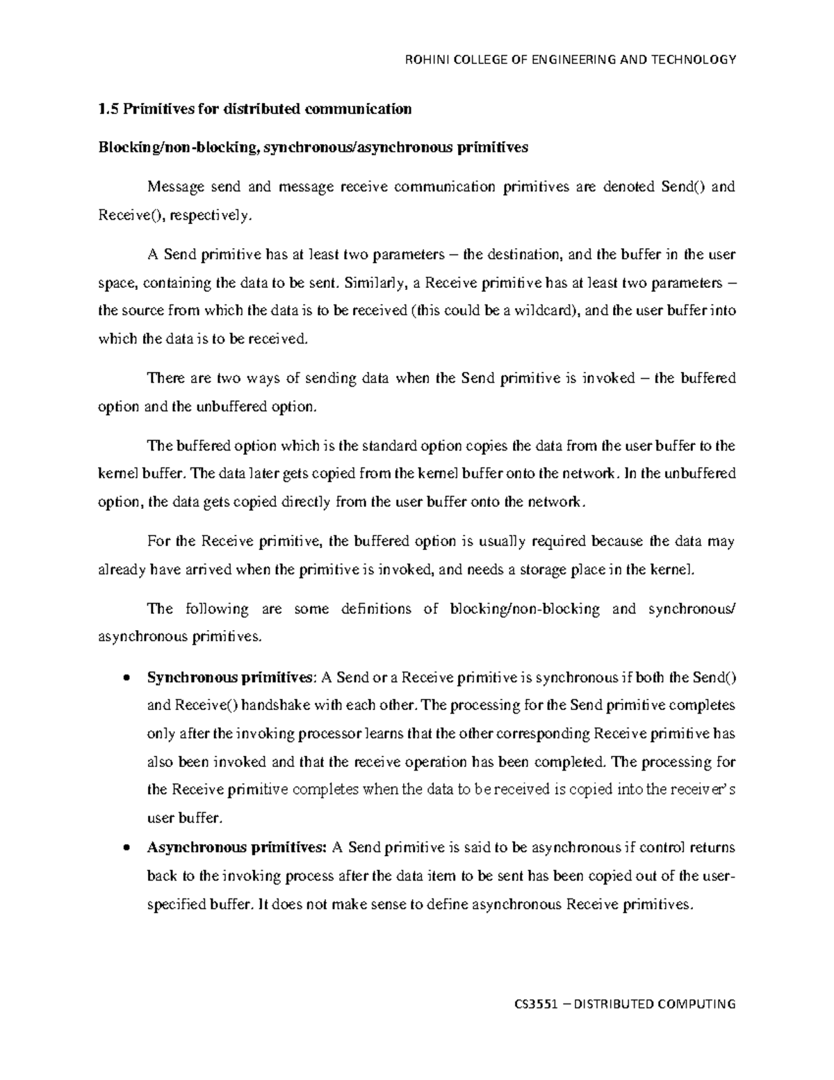 Distributed Communication Primitives in Message-Passing Systems - Studocu