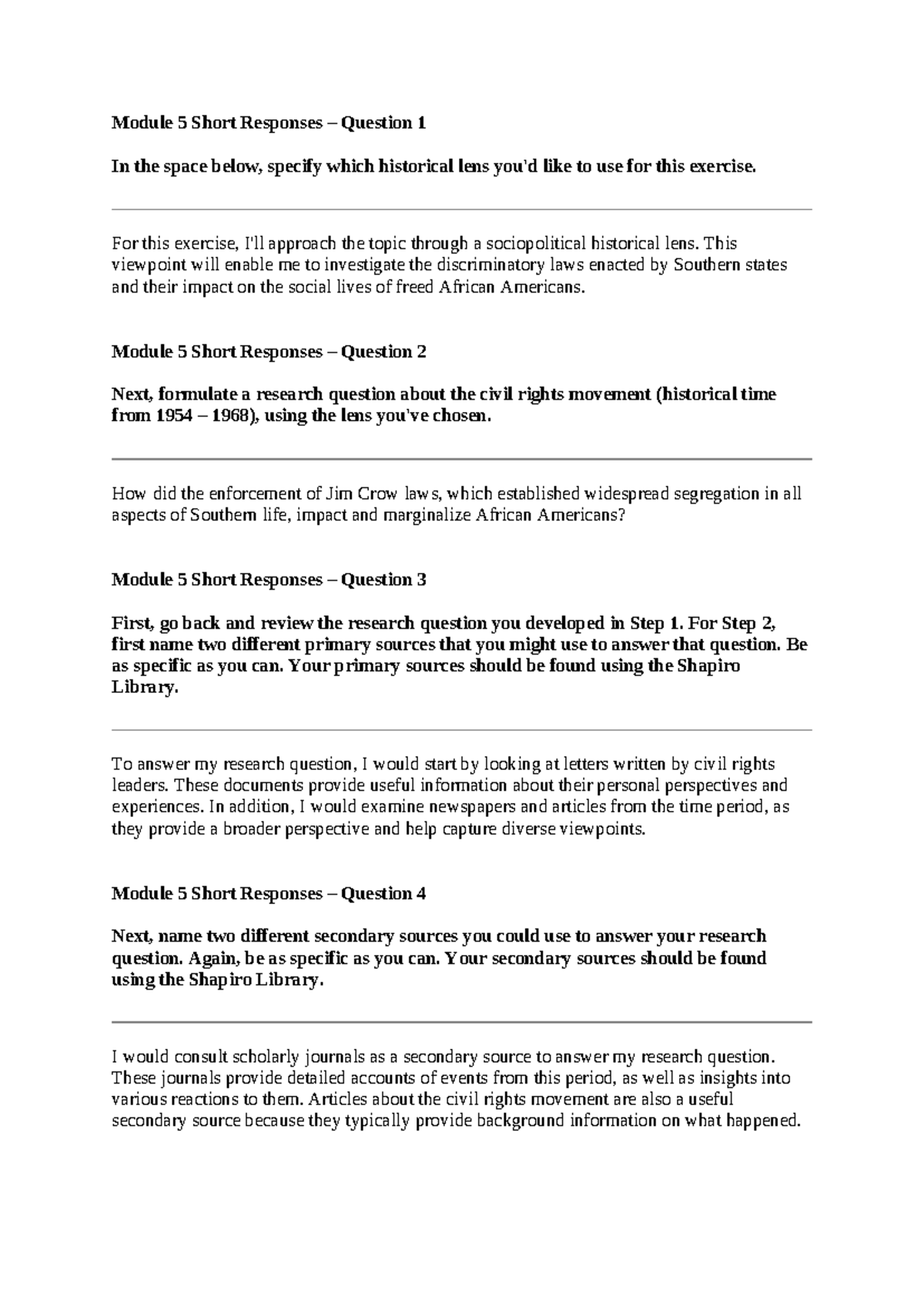 Module Five Short Answers - Module 5 Short Responses – Question 1 In ...
