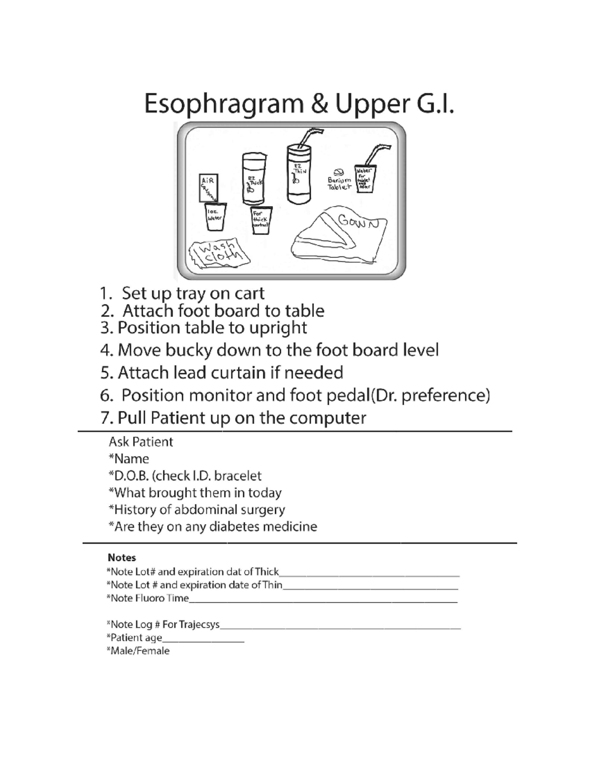 Esophagram & Upper GI Procedure Notes for Radiology (RAD 101) - Studocu