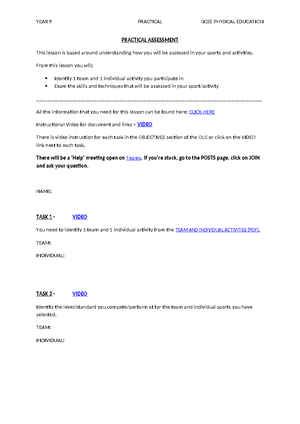 Strength Coursework - NEA - STRENGTH GCSE PHYSICAL EDUCATION PROFILE ...