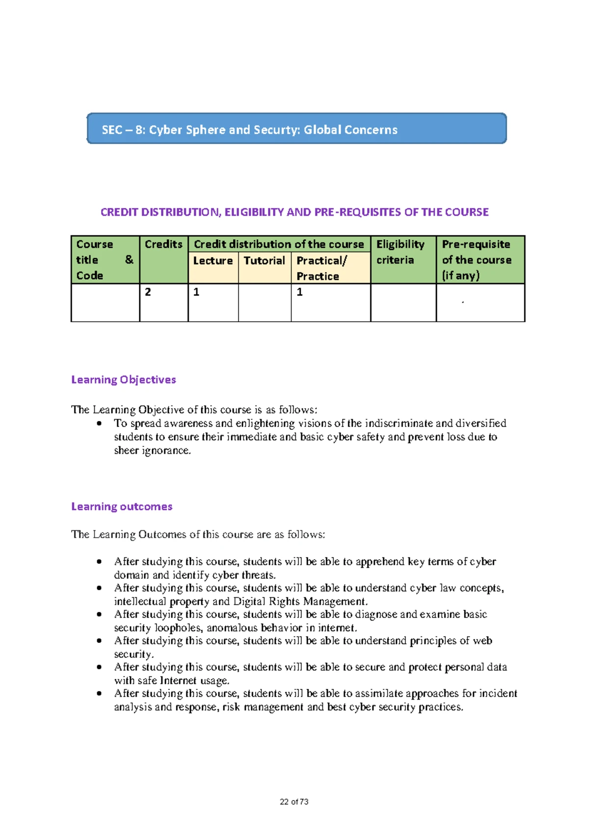 Cyber Security Notes Digital Notes On Cyber Security R18a0521 B Iii Year Ii Sem R18