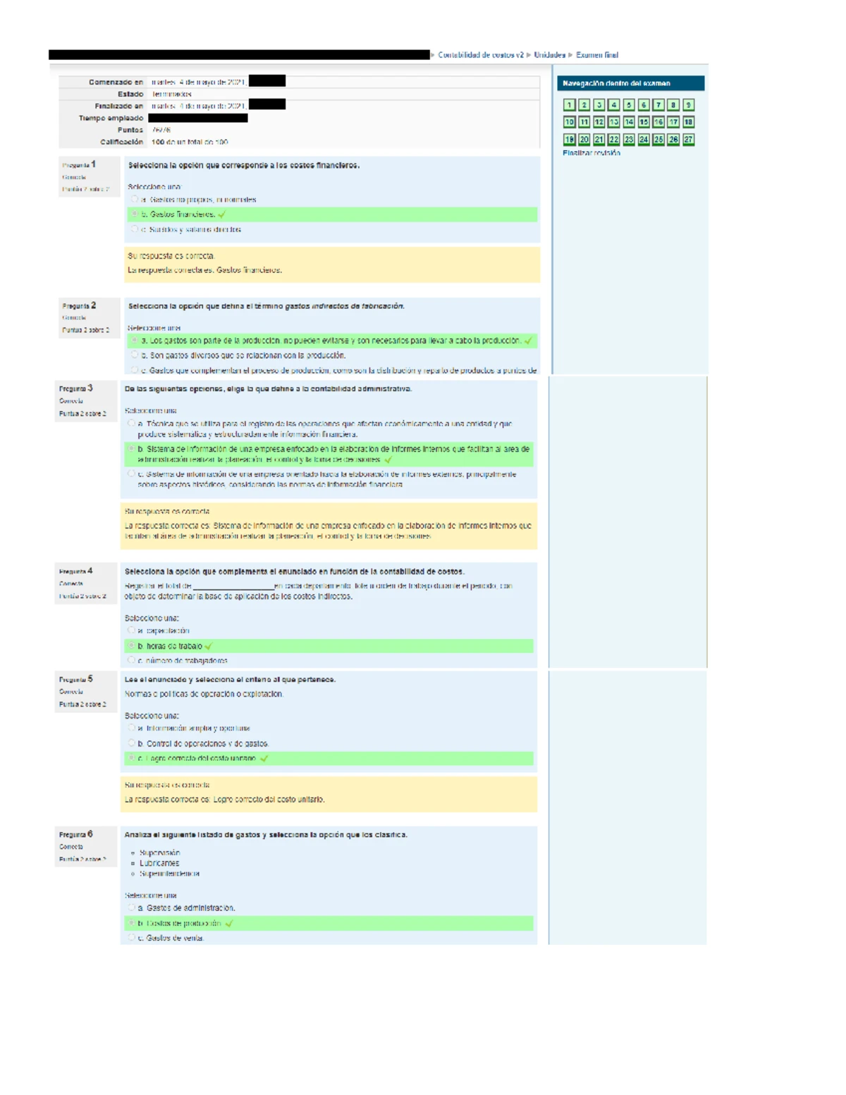 Examen Final - Contabilidad de costos - Studocu