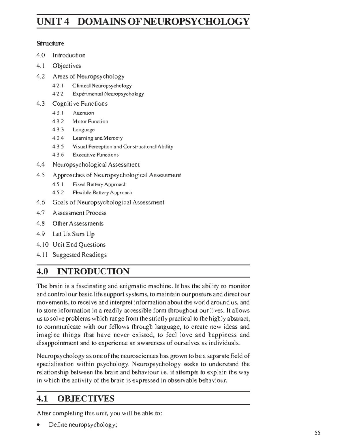 Unit 4: Domains of Neuropsychology - Historical Perspectives and ...