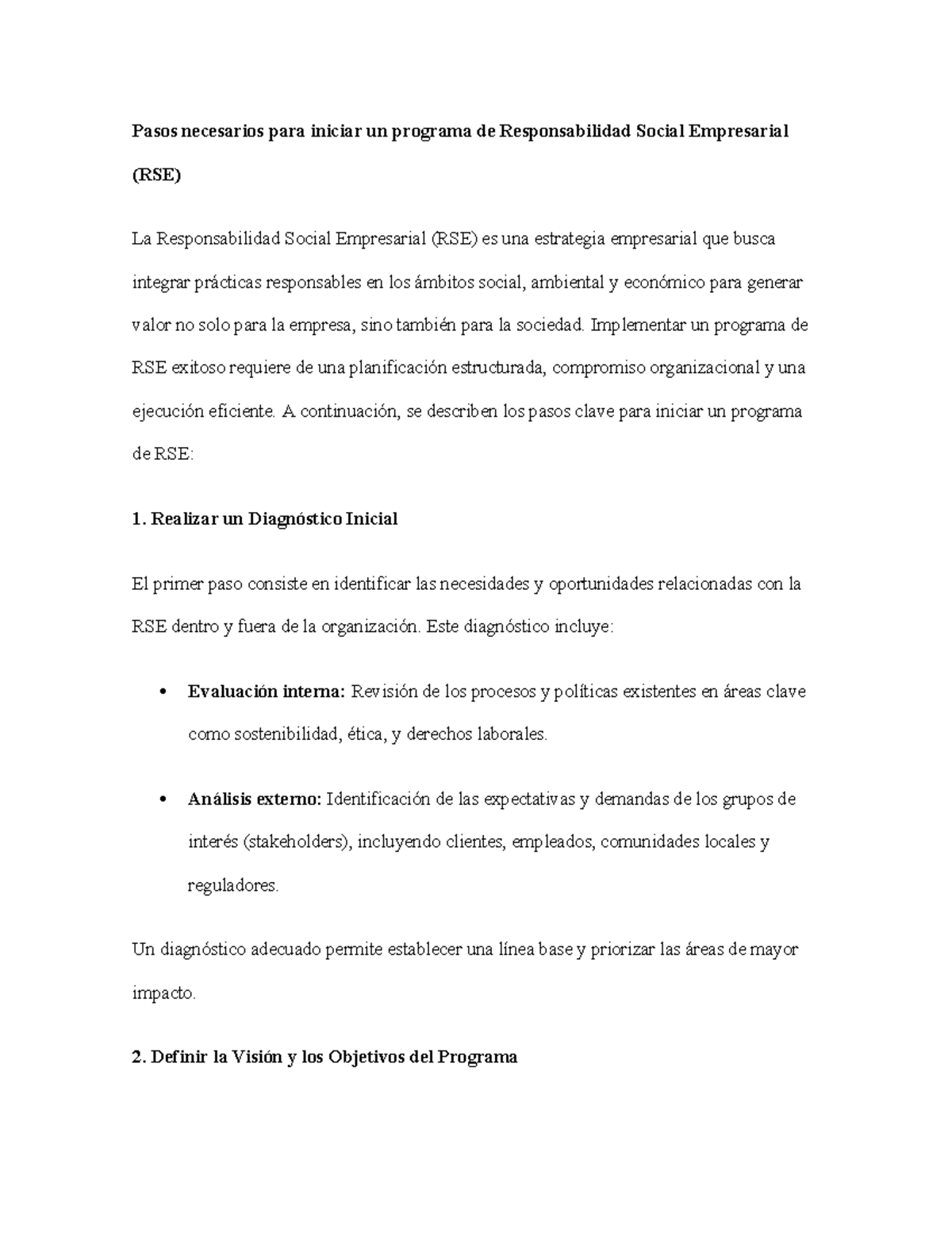 Pasos clave para iniciar un programa de RSE (Responsabilidad Social ...
