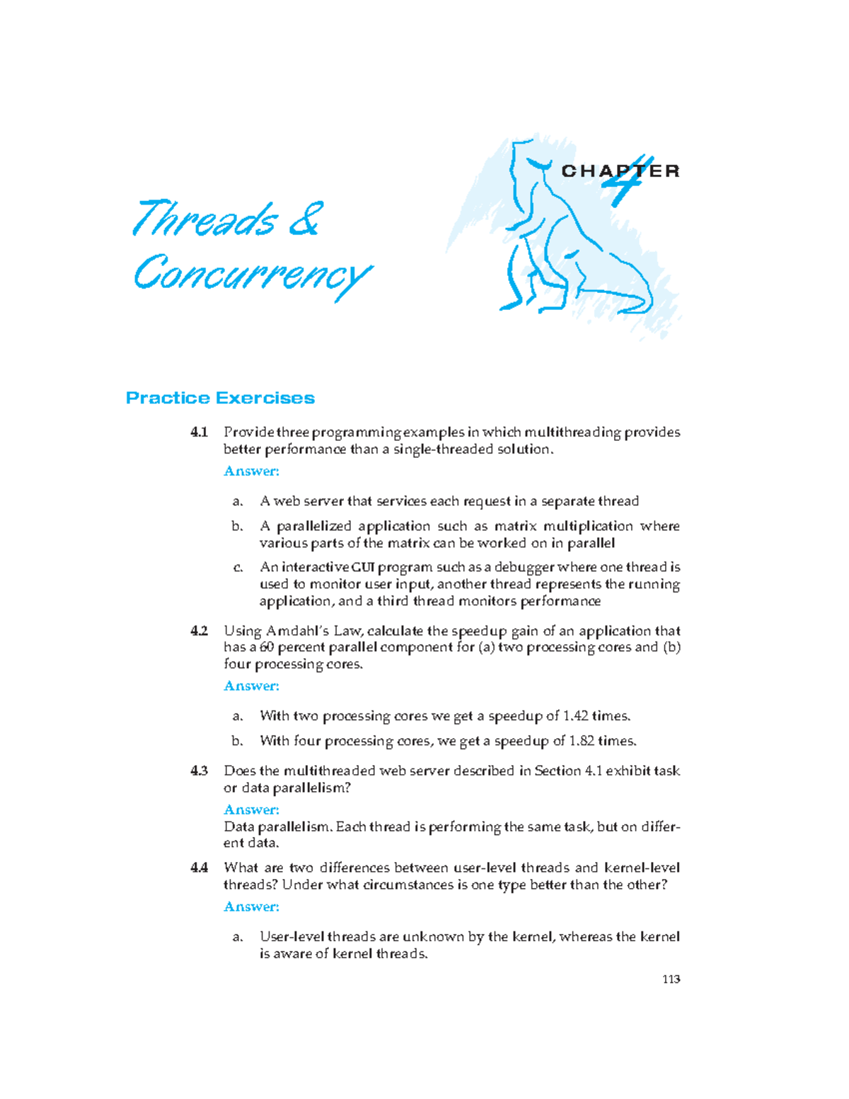 Solutions to Chapter 4 Exercises on Threads & Concurrency - Studocu