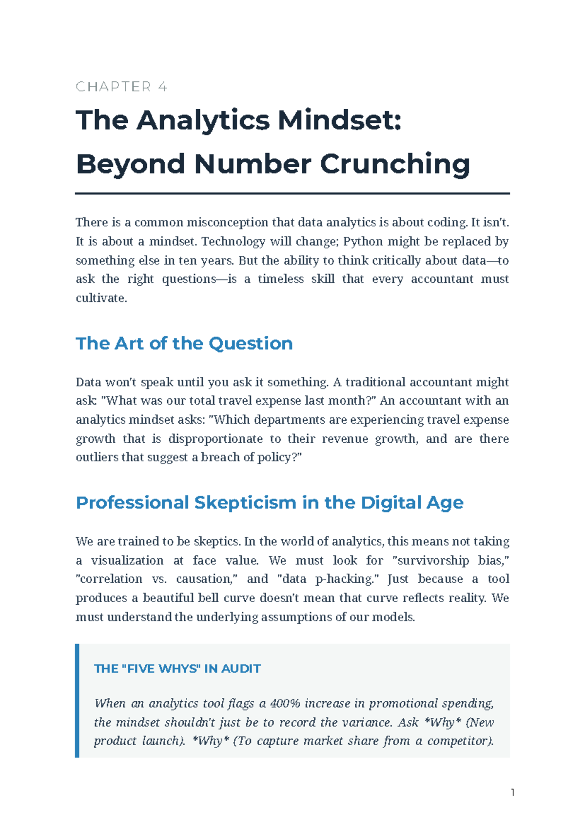 Chapter 4: The Analytics Mindset in Accounting (YWga Ln 7ki J4nyd7z S7Ndi5) - Studocu