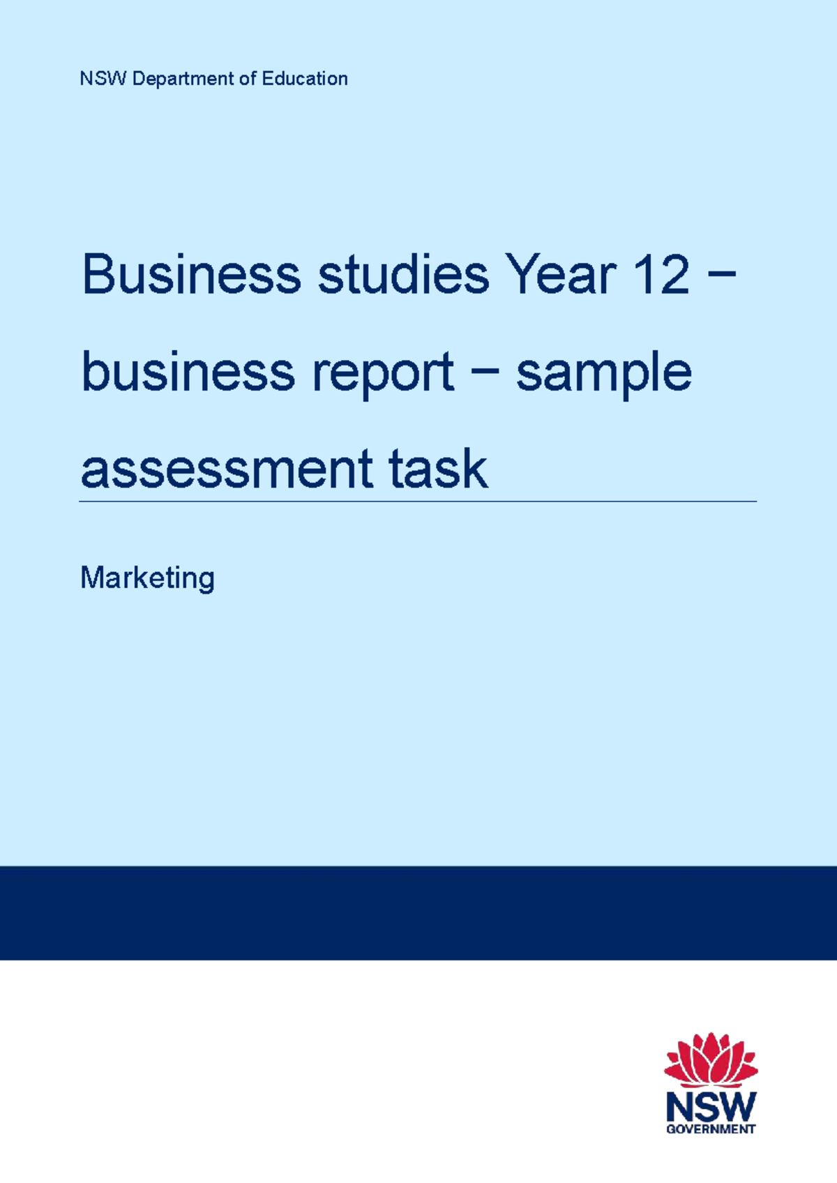 HSC Business Studies Year 12 Marketing Report Sample Task - Studocu