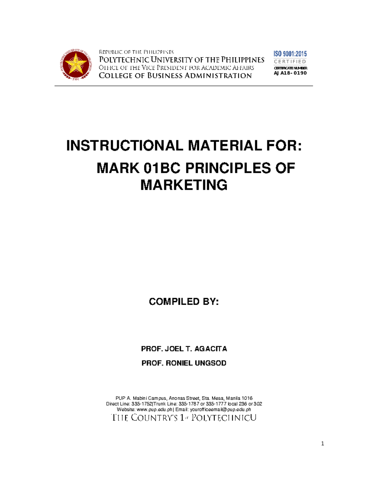 MARK-01BC Principles of Marketing: Comprehensive Study Guide - Studocu
