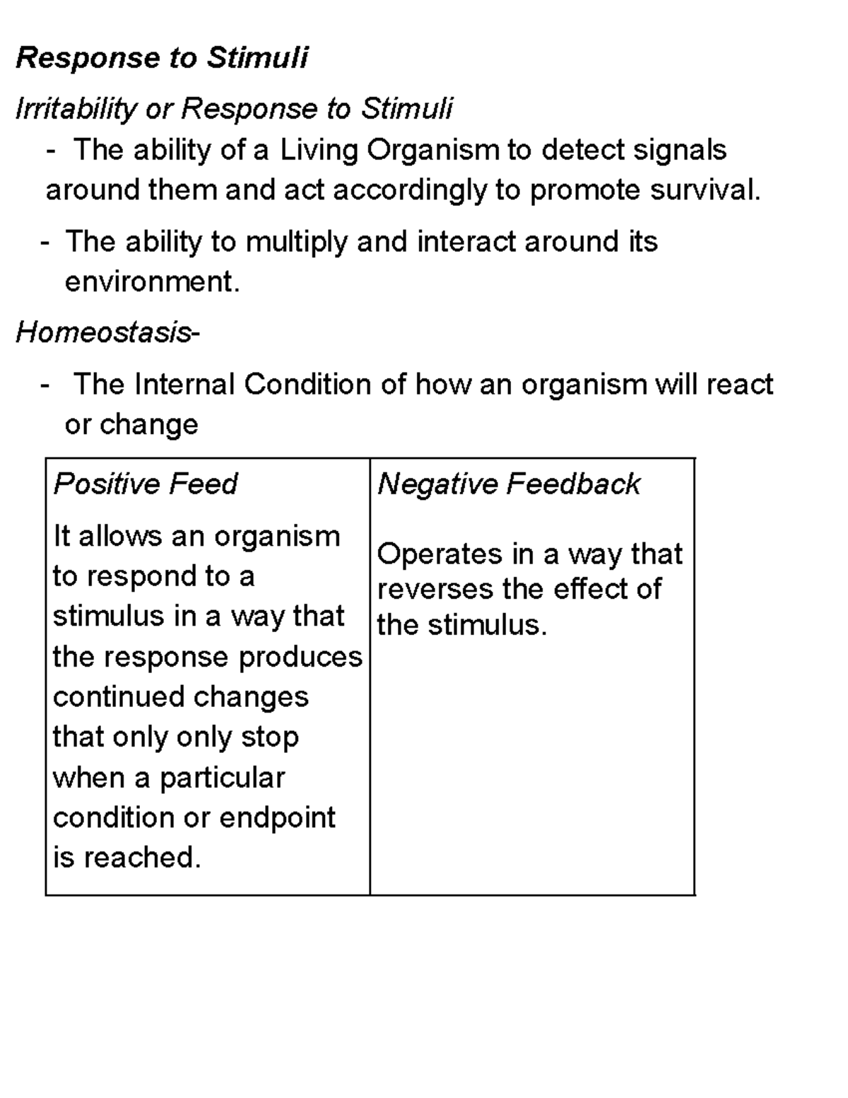 Response to Stimuli - tinstsmsf msg lsgsy ng ilslsgsy - Response to ...