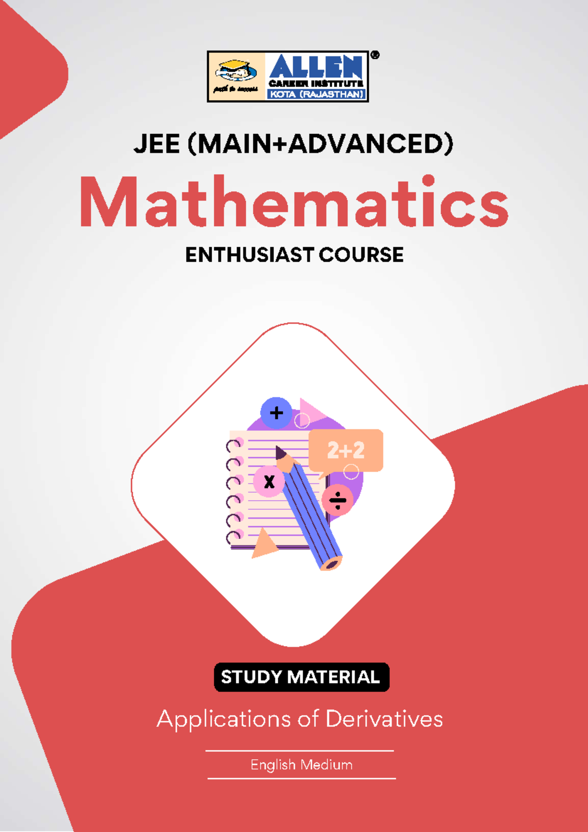 JEE Mathematics ENTHUSIAST COURSE: AOD Practice Materials - Studocu