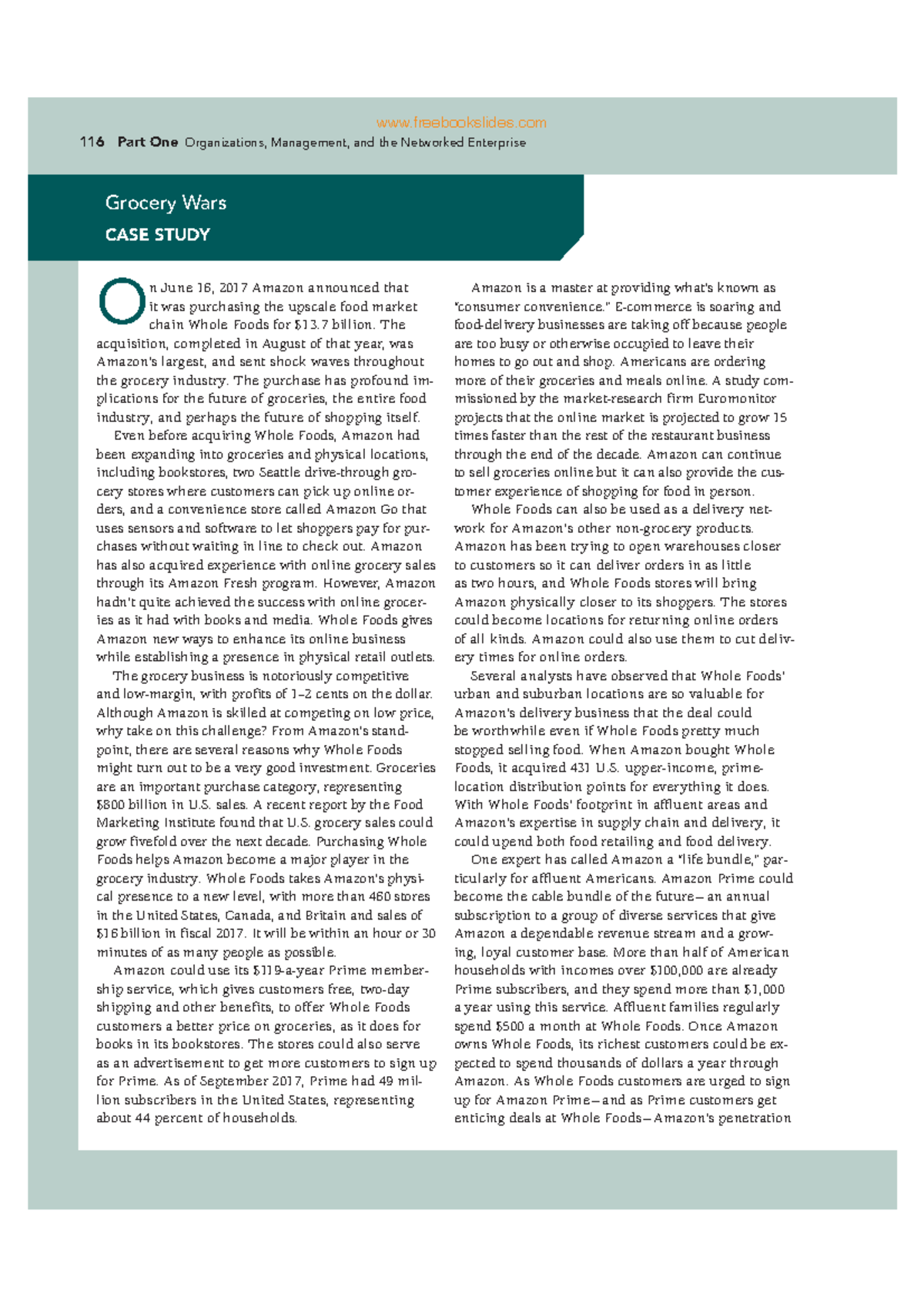 Case Study Analysis: Amazon's Acquisition of Whole Foods - Chapter 3 ...