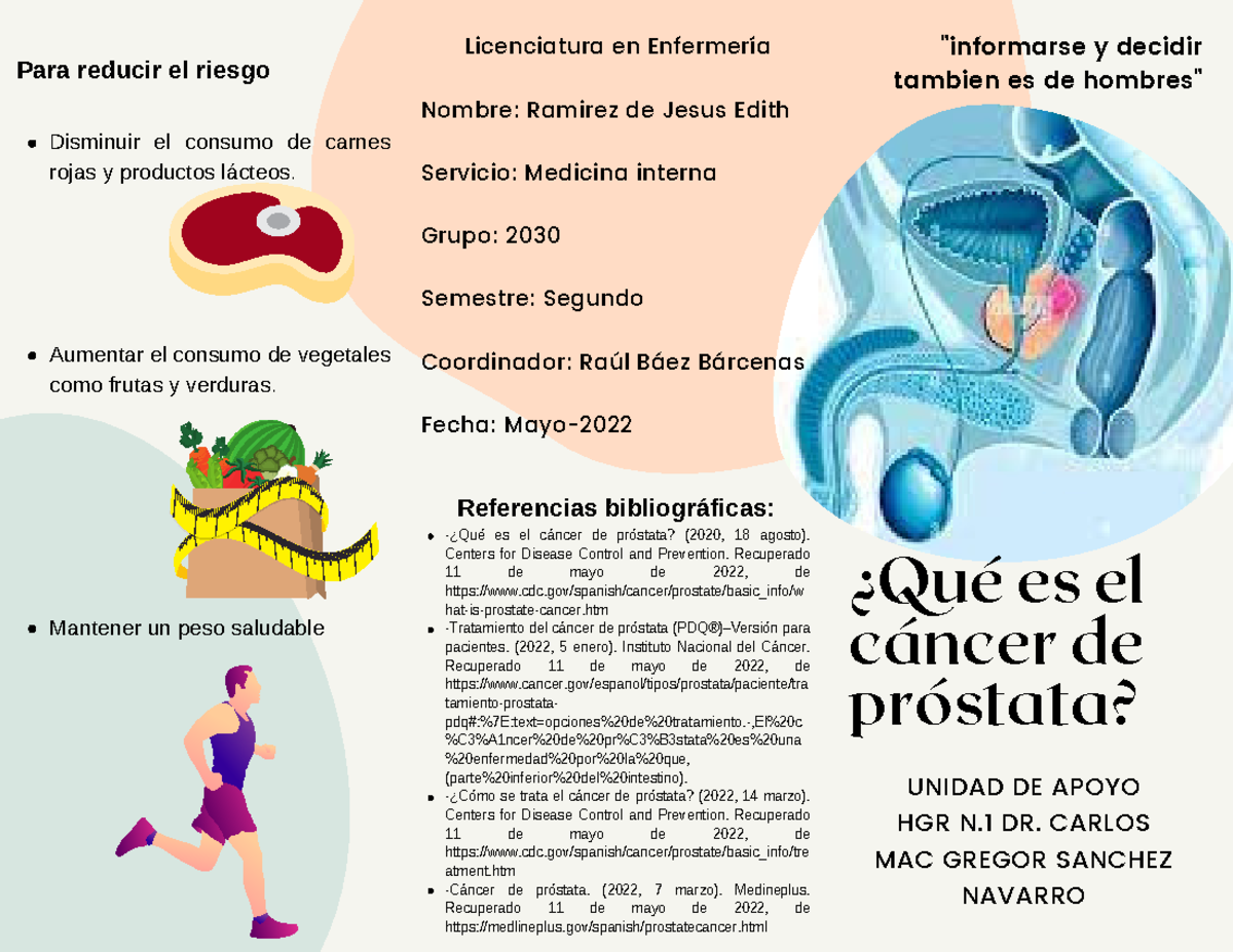 Tríptico Informativo sobre Cáncer de Próstata - Lic. en Enfermería ...