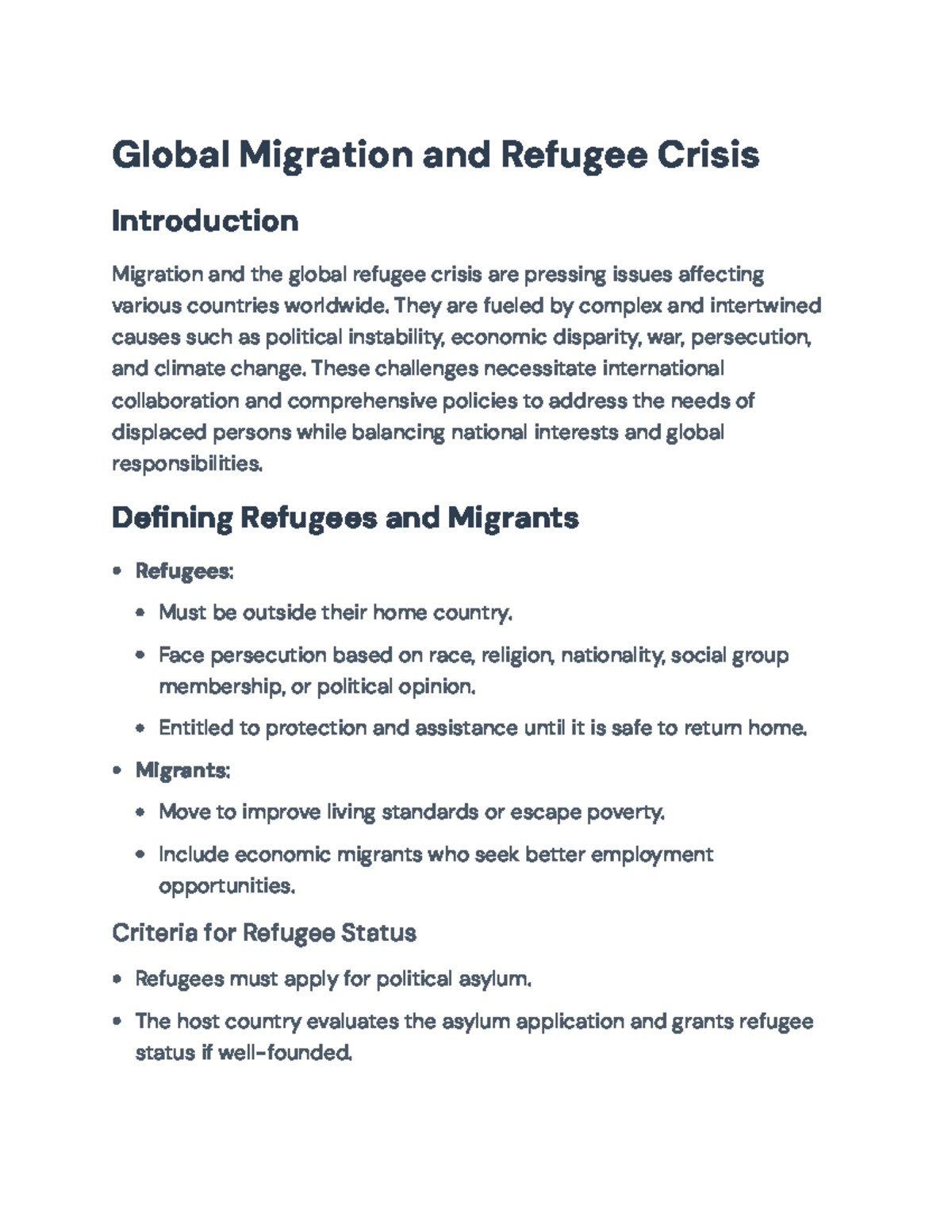 Global Migration & Refugee Crisis: Challenges & Solutions (GMR 101 ...