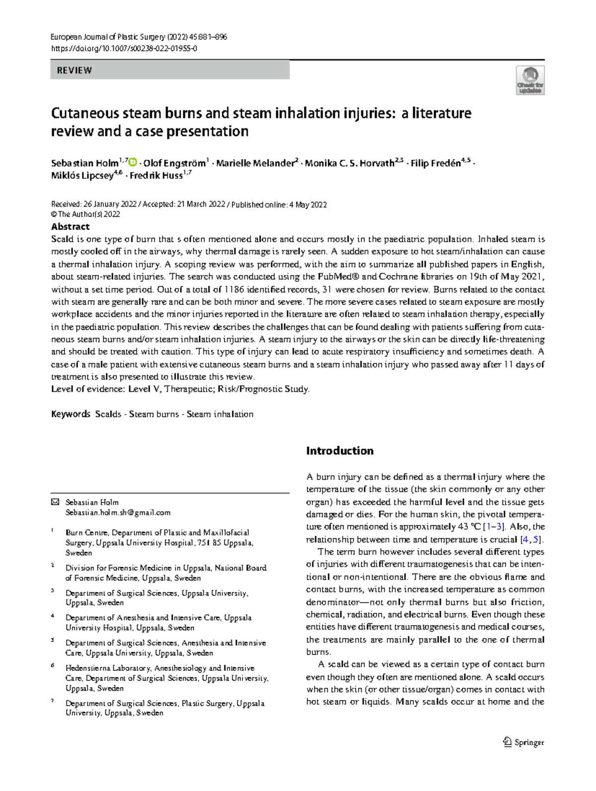 S00238 022 01955 0 - Review of Cutaneous Steam Burns & Inhalation ...