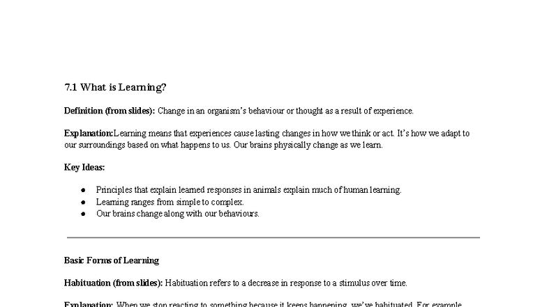 PSY102 Lecture 7: Understanding Learning and Conditioning Principles ...