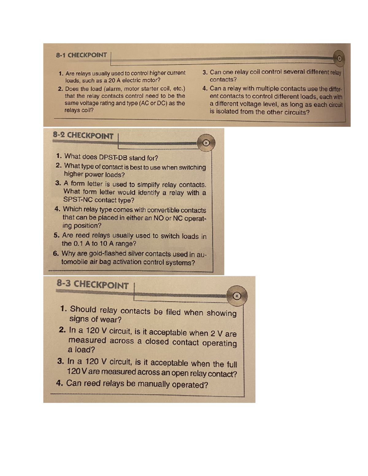 Ch8 Checkpoint - Practice Questions for Relay Control Systems - Studocu