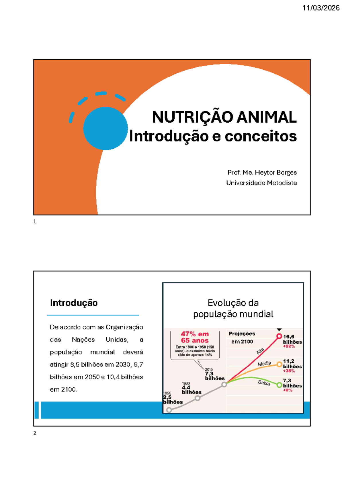 NUTRIÇÃO ANIMAL: Introdução e Conceitos - Aula de Nutrição - Studocu