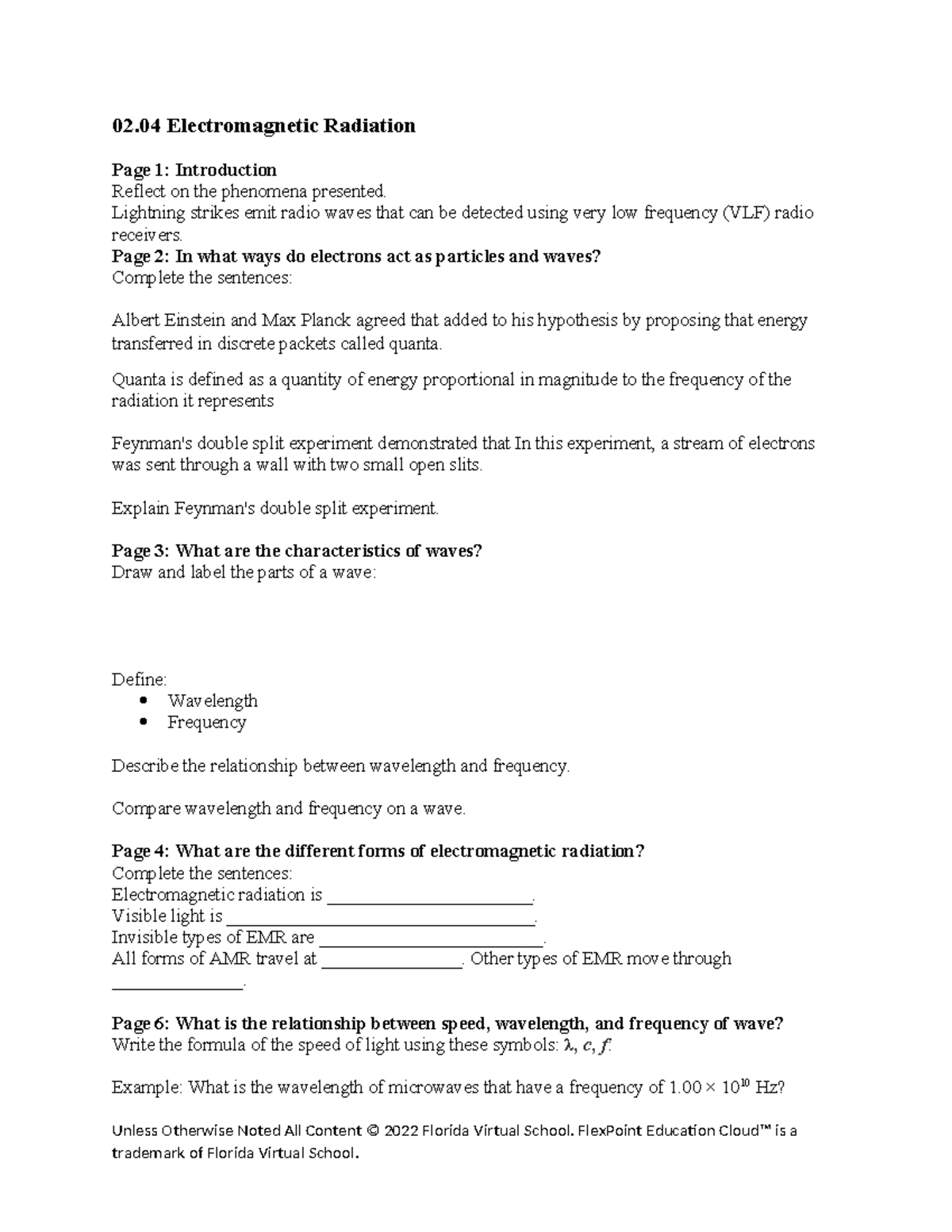 02 04 journal - 02 Electromagnetic Radiation Page 1: Introduction ...