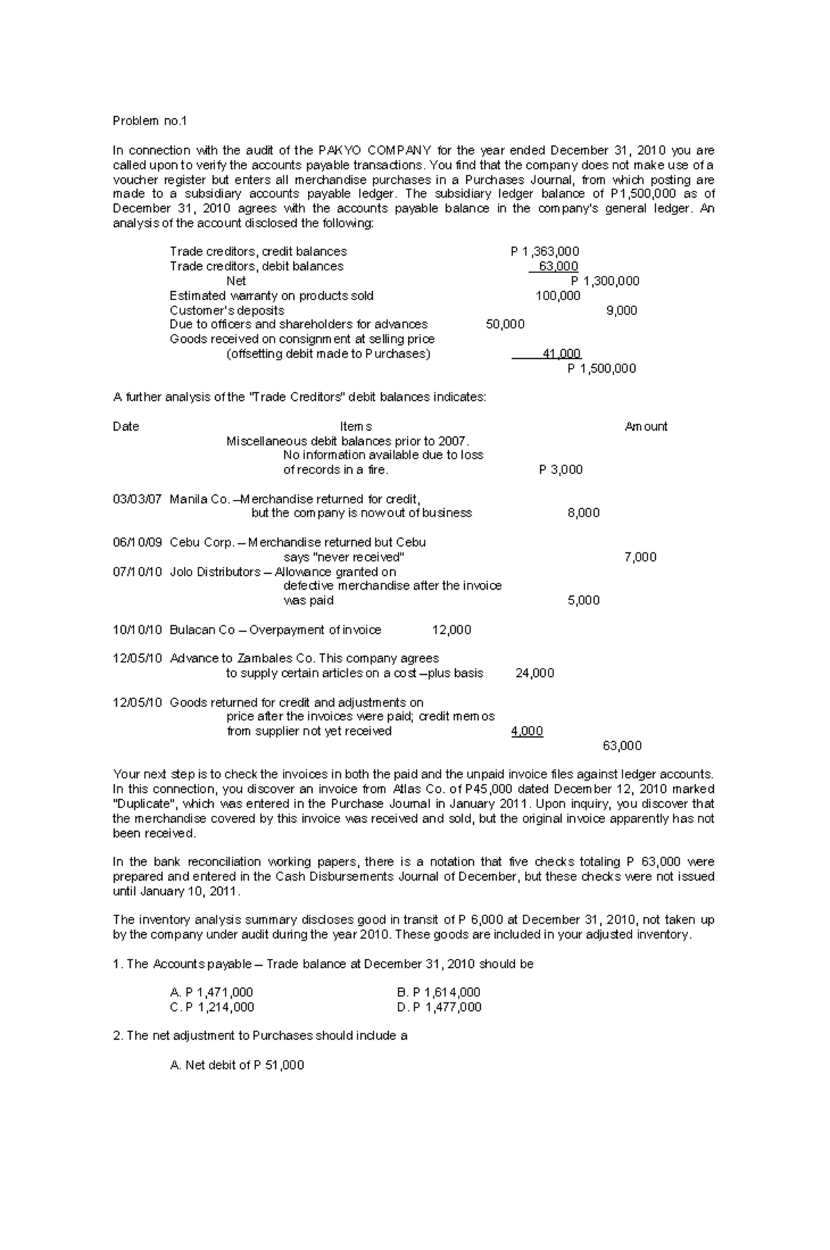 CPAR - Auditing Problems and Solutions for Accounts Payable Analysis ...