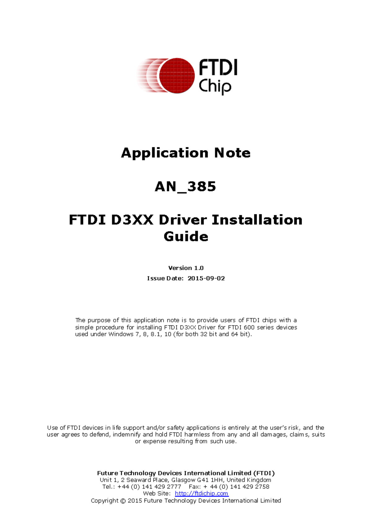 AN 385-FTDI-D3XX-Driver-Installation-Guide - Use of FTDI devices in ...