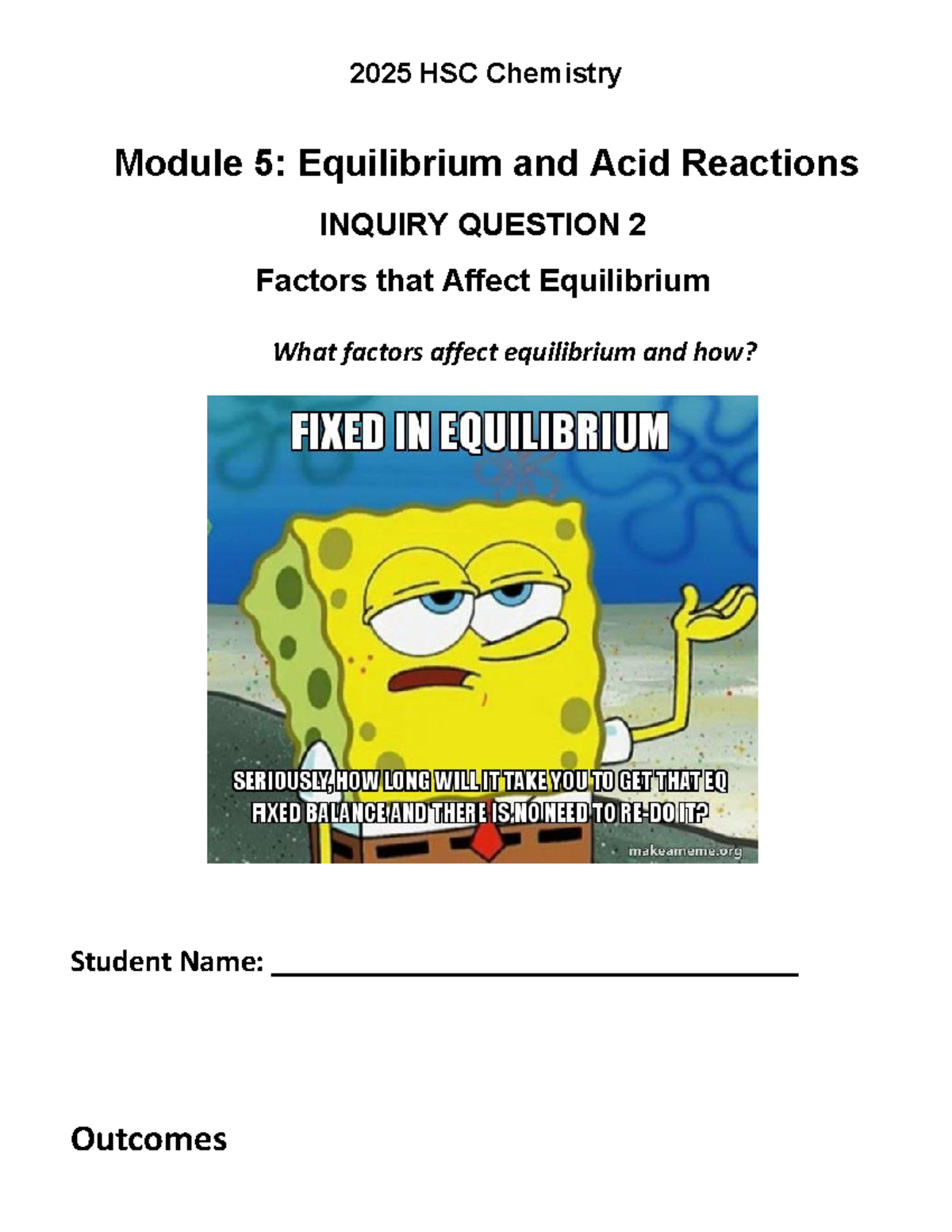 Factors Affecting Equilibrium: Le Chatelier's Principle (ACSCH095 ...