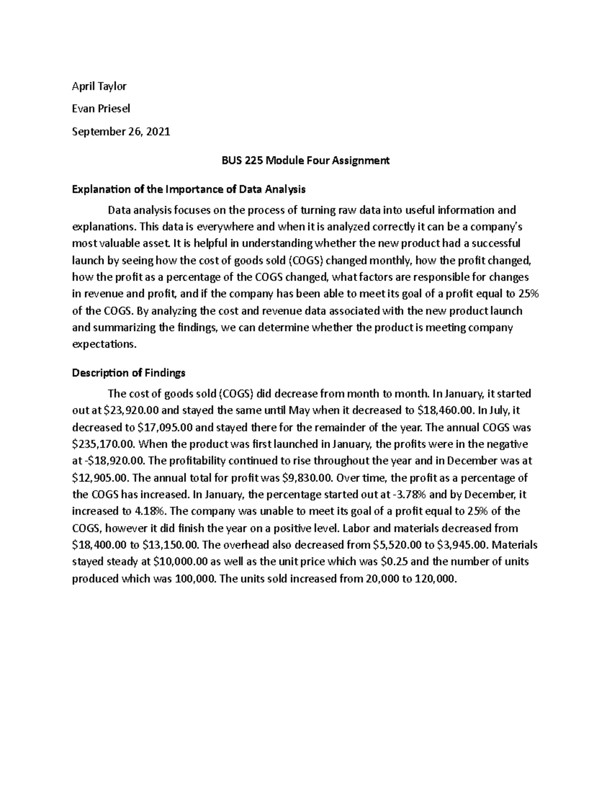 BUS-225 - Module Four Assignment - Module Four Assignment Lindsey ...