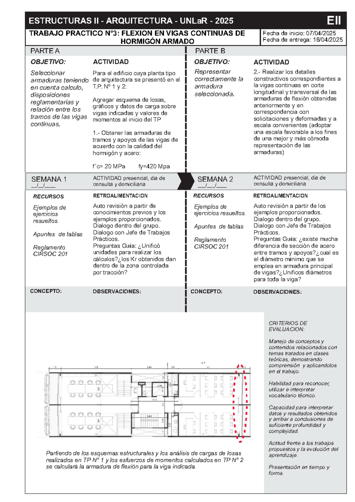 EII ESTRUCTURAS II ARQUITECTURA UNLaR 2025 T.P. FLEXIÓN VIGAS CONTINUAS ...