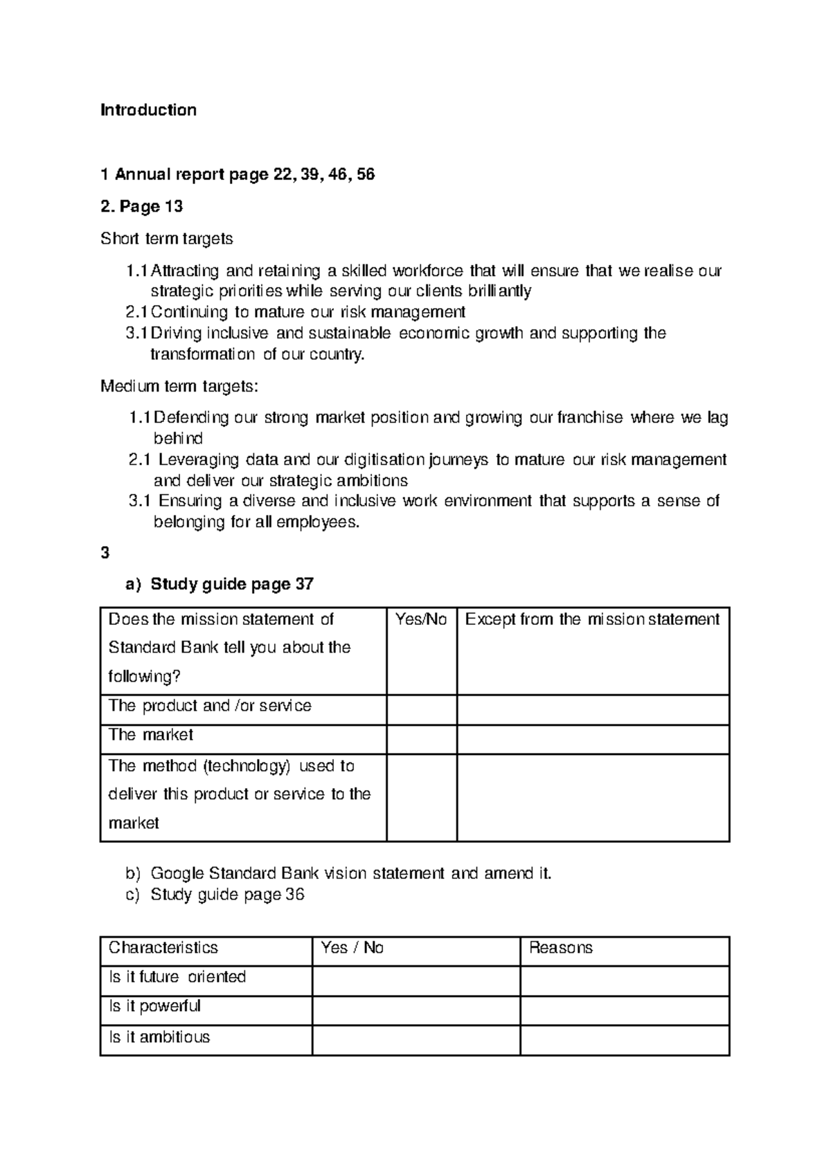 MNG 3701 Tutorial - Assignment 1 - Introduction 1 Annual report page 22 ...