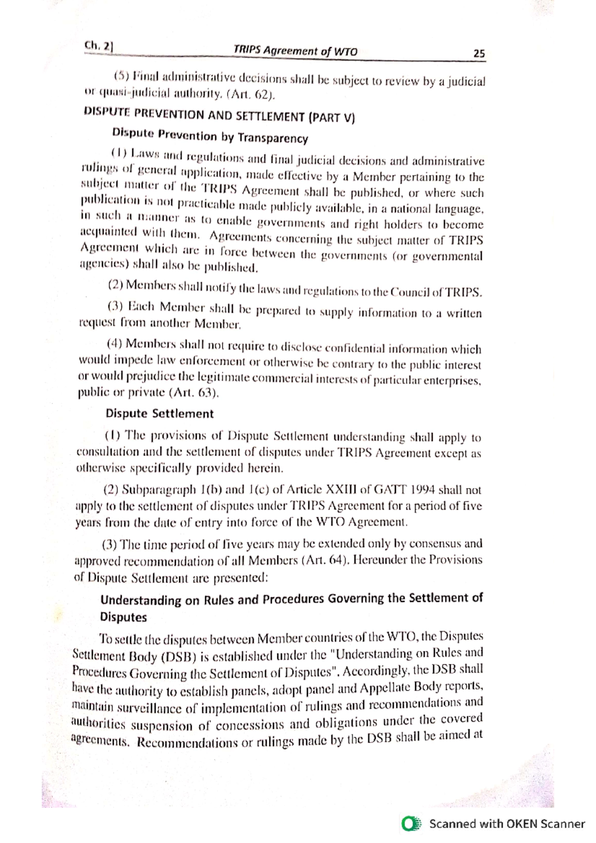 Ch. 2: Dispute Settlement Mechanism under the TRIPS Agreement of WTO ...