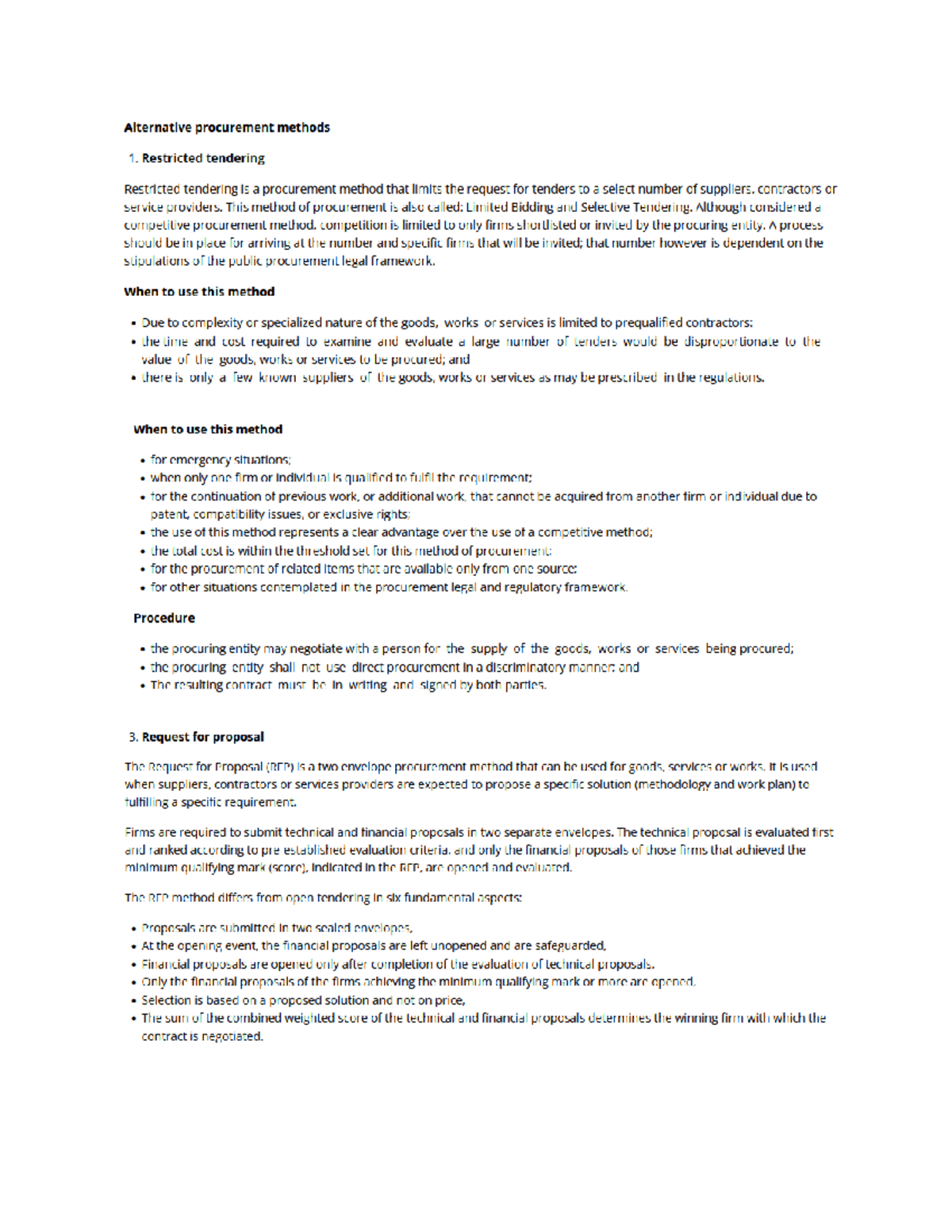 Alternative Procurement Techniques: Restricted Tendering & RFP Methods ...