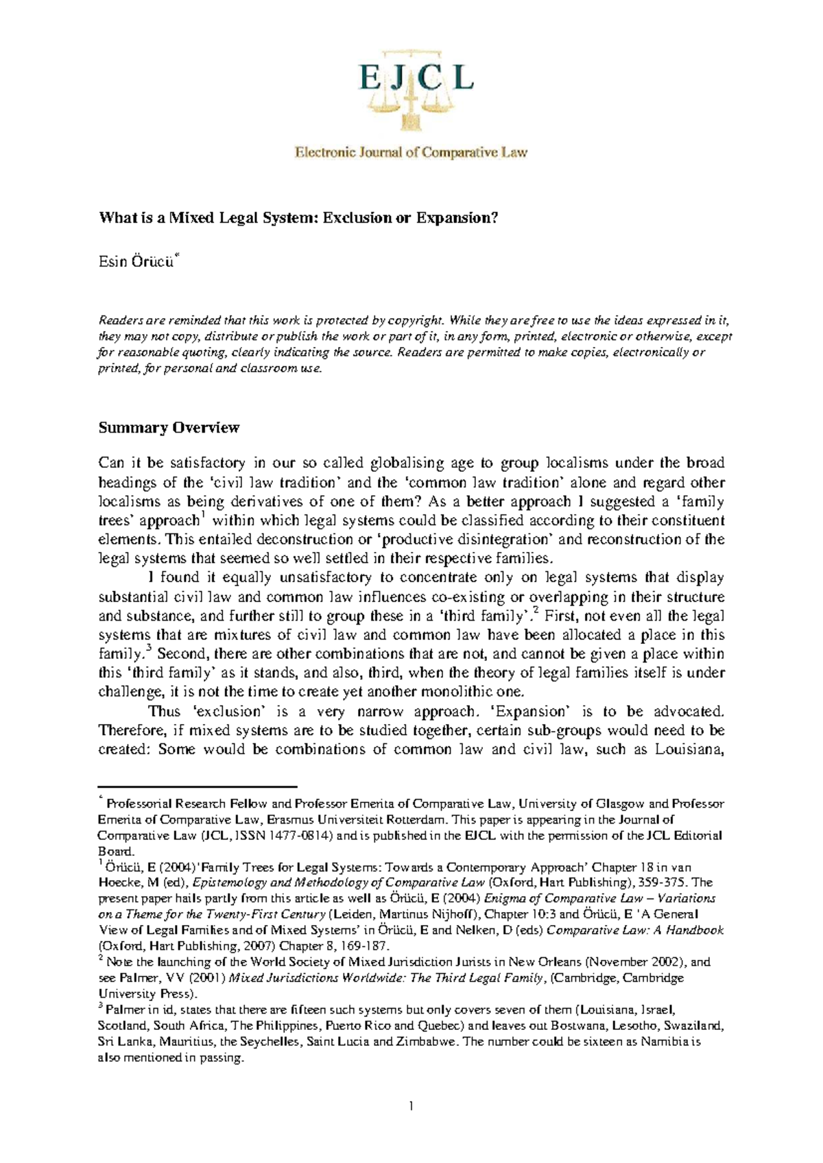 Mixed Legal Systems: Exclusion vs. Expansion (Comparative Law Insights ...