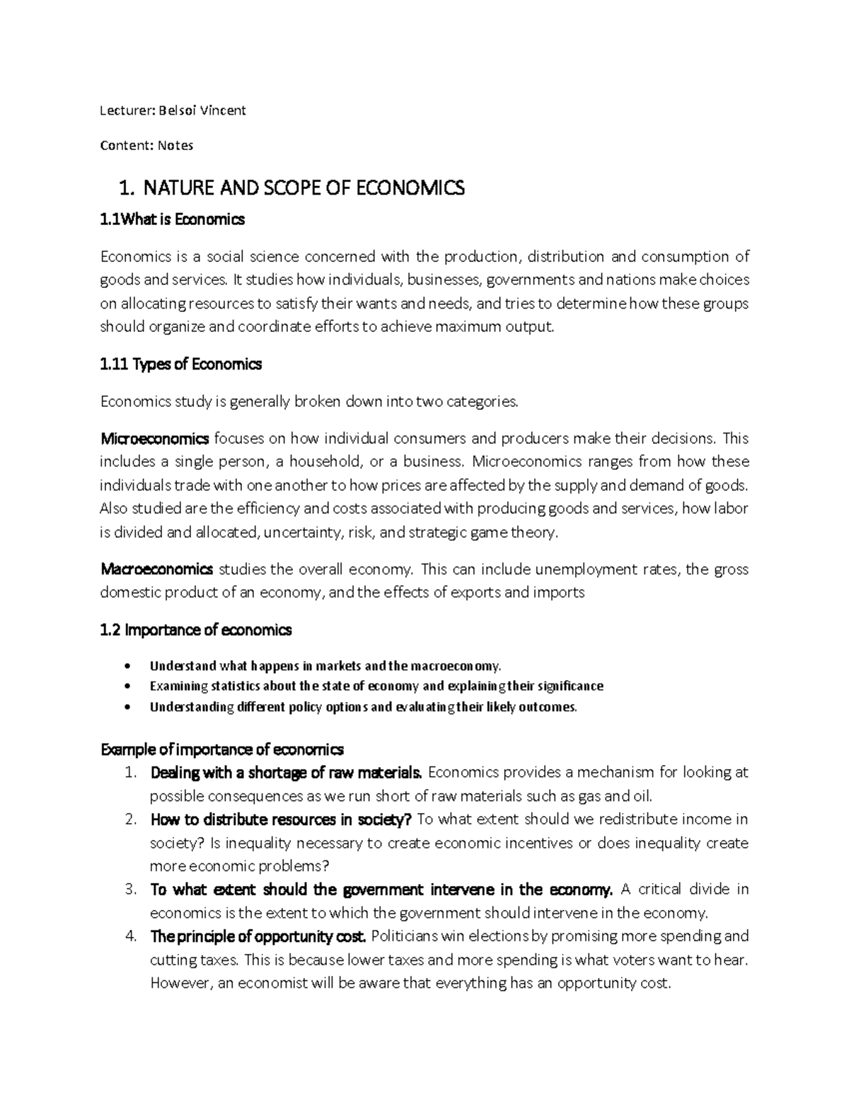 Introduction to Economics: Key Concepts and Principles - Studocu