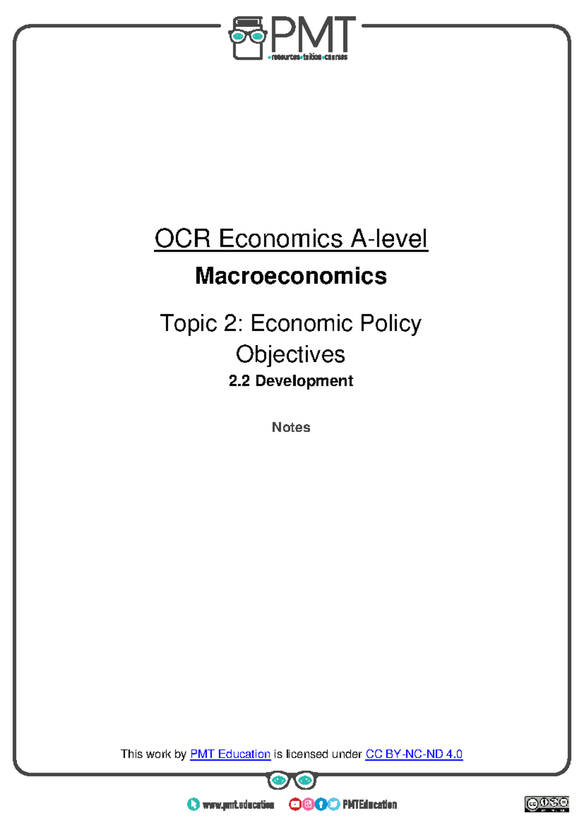 OCR A-level Economics: Macroeconomics Topic 2 Notes - Studocu
