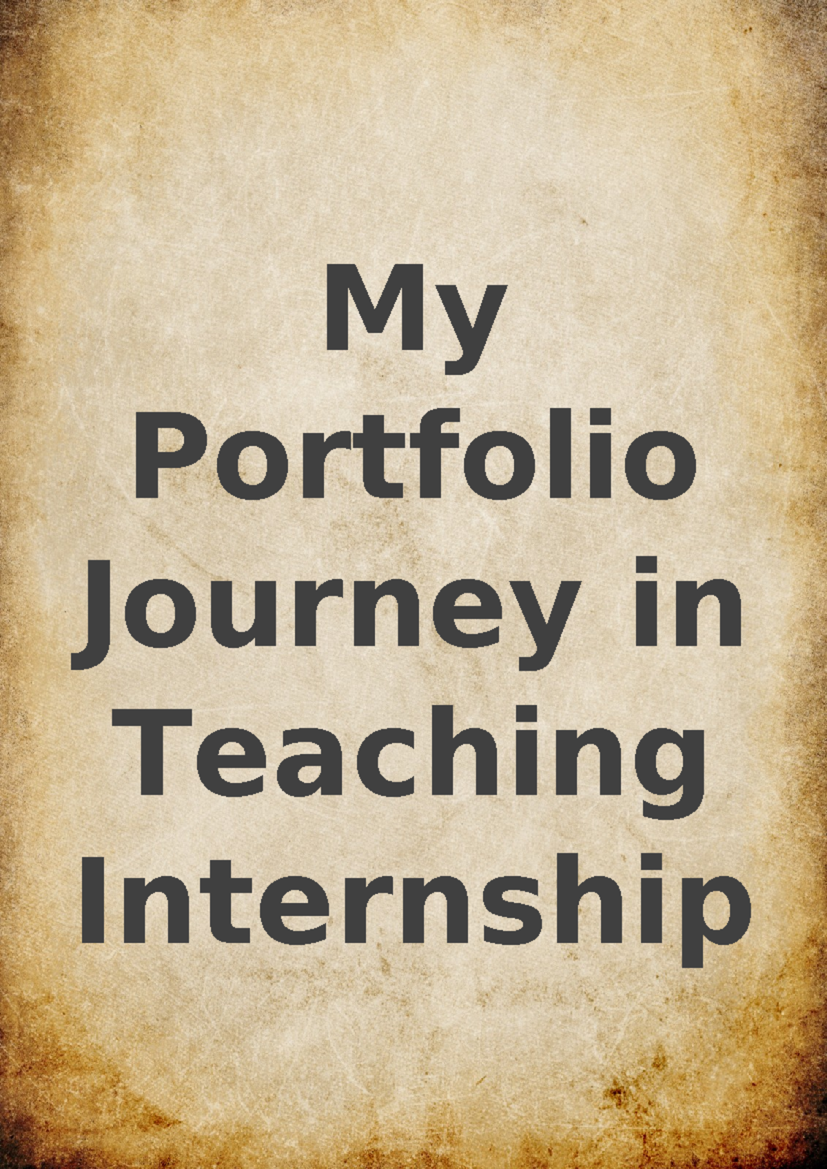 Teaching Internship Portfolio: Narrative Report on Experiences and ...