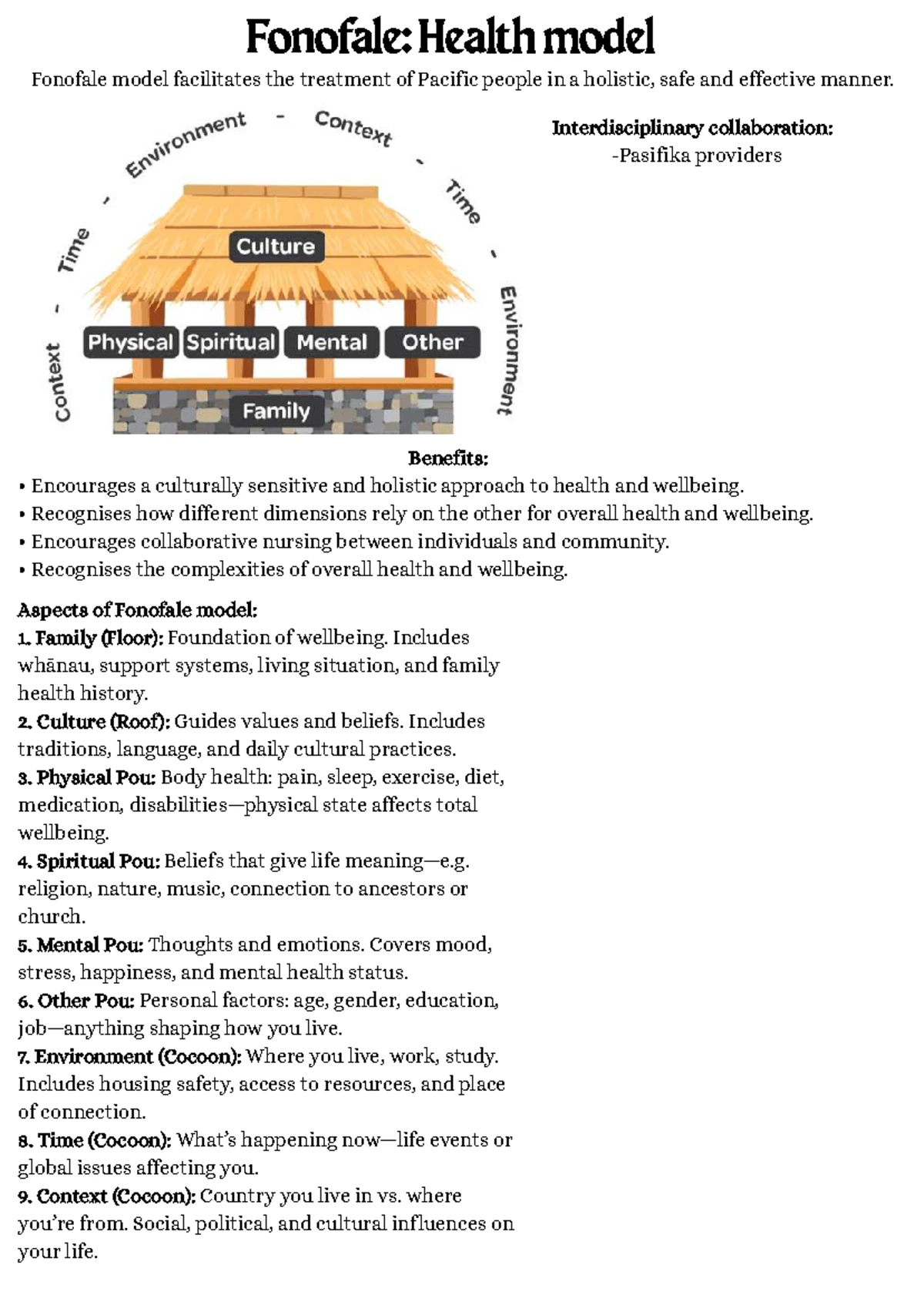 Te Pae Māhutonga: Health Promotion Model & Oral Health Strategies - Studocu