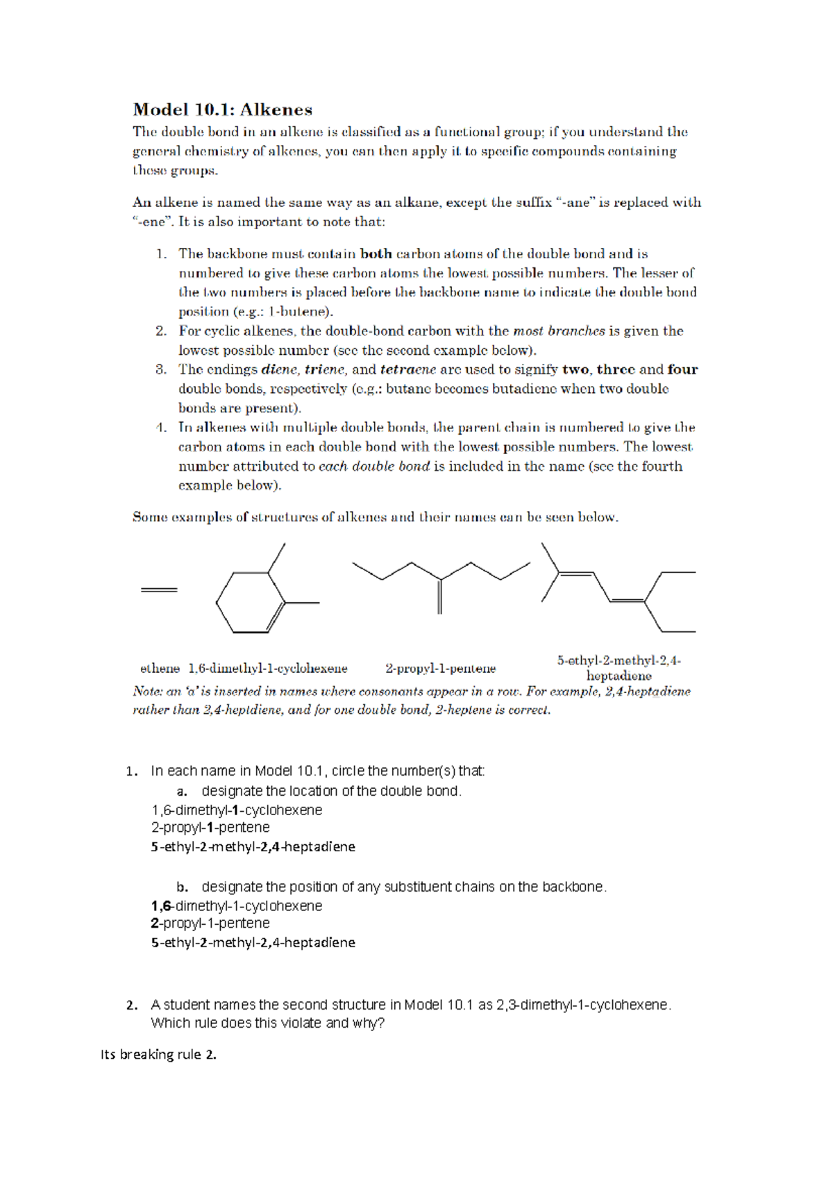 Chemistry week 10 (workshop 10 - activity 10 full answers) - 1. In each ...