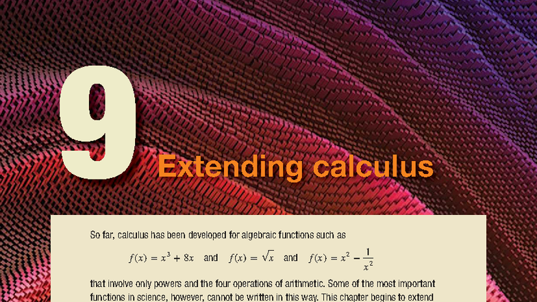 Chapter 9: Extending Calculus - Exponential & Logarithmic Functions - Studocu