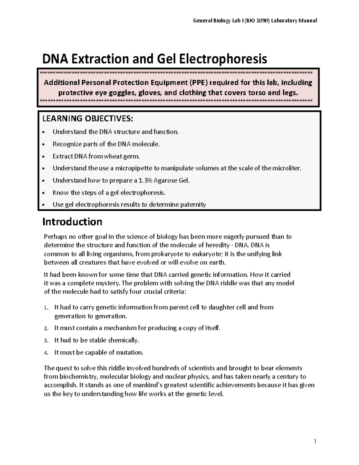 DNA Extraction & Gel Electrophoresis Lab - 12-16-24 MM - Studocu
