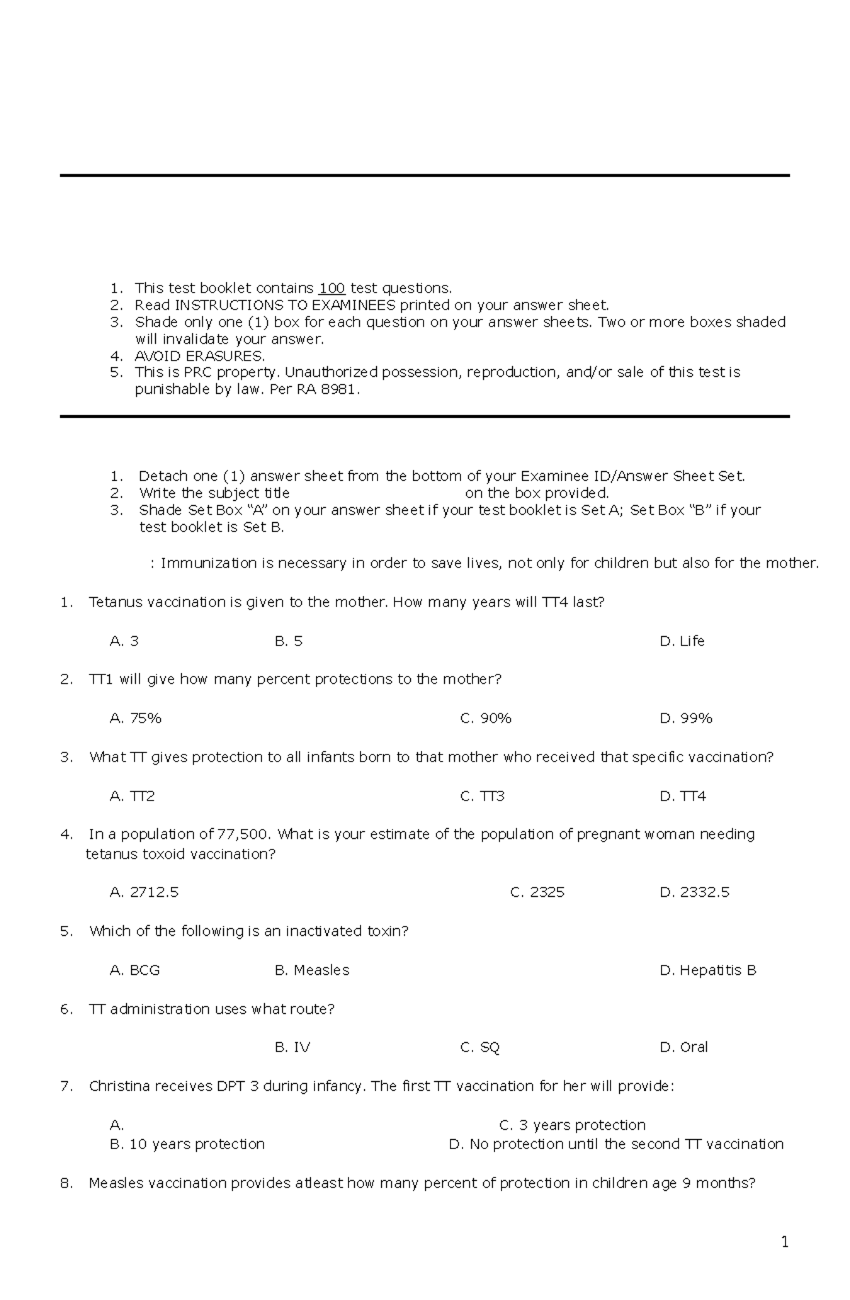 NLE 2023: Comprehensive Test Bank for Nursing Fundamentals Exam - Studocu