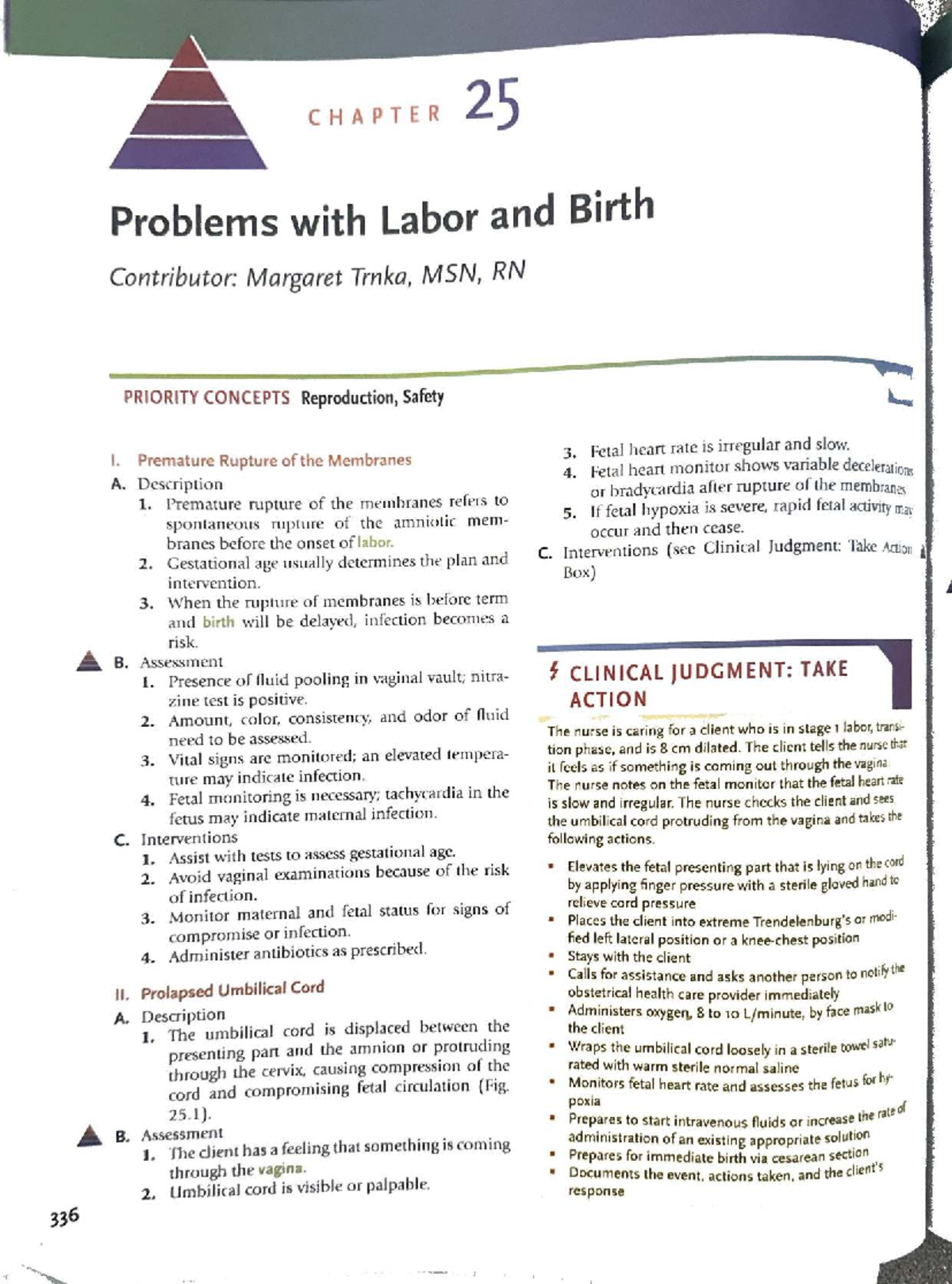 CHAPTER 25: Labor and Birth Complications - Exam 3 Review - Studocu
